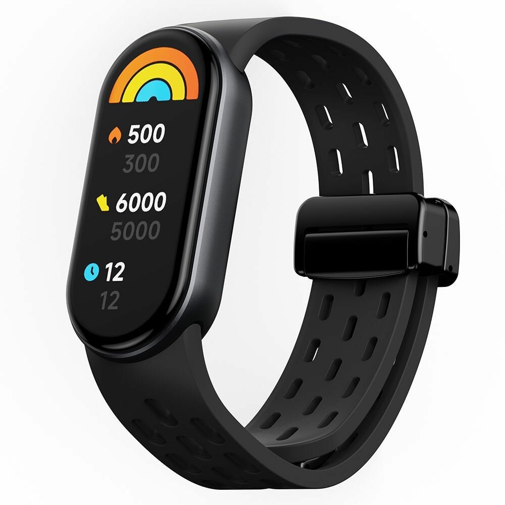 Силиконовый магнитный ремень для спортивных часов для Xiaomi MiBand 8 9 10 сменный ремешок для фитнес-браслета магнитная застежка для спортивного браслета