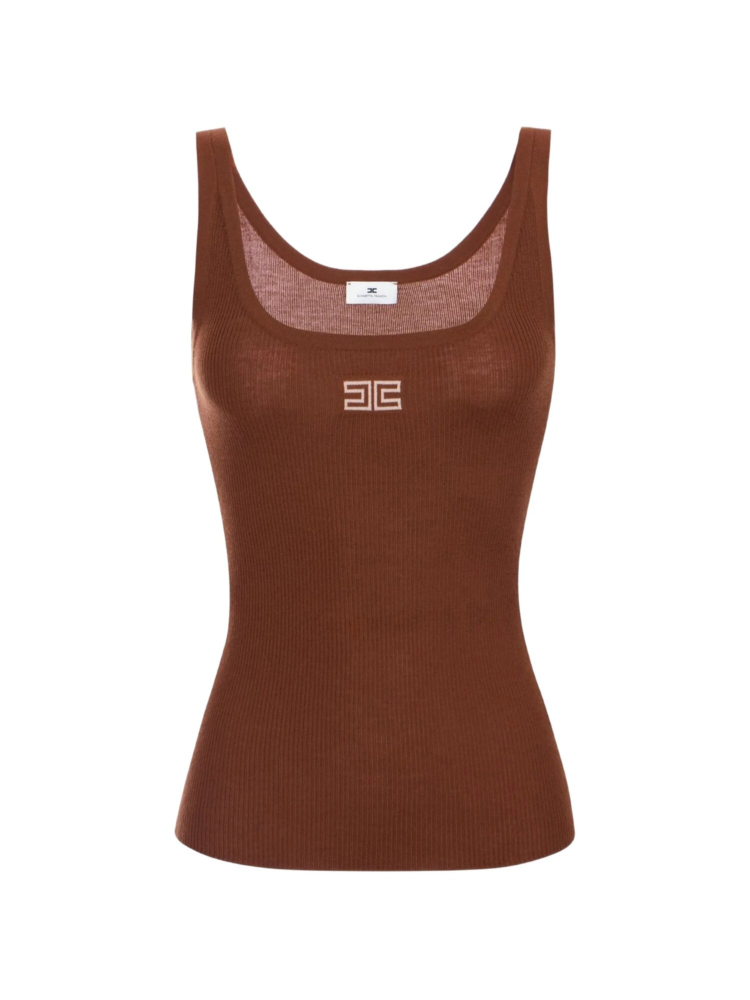 Топ Elisabetta Franchi Ribbed-knit tank top
