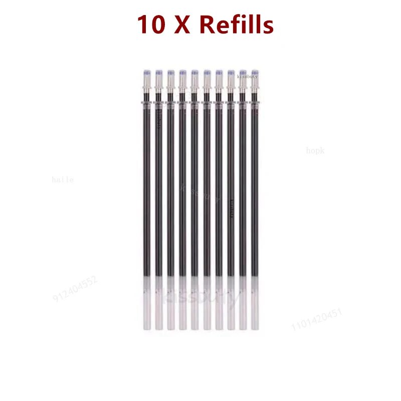 Гелевая ручка Kissbuty, 0,38/0,5/0,7 мм, черная/синяя, набор 0.38mm Needle tip, Black-10PCS refill