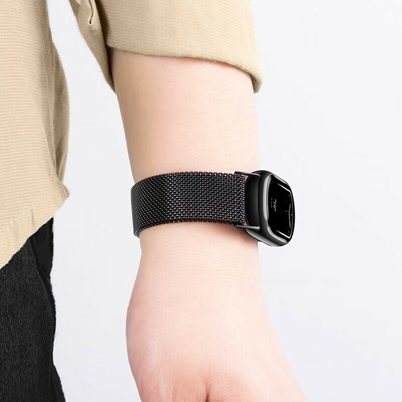 Универсальный металлический браслет Xiaopijiang для Xiaomi Band 10, черный миланский ремешок для моделей Band 9 и 8 NFC