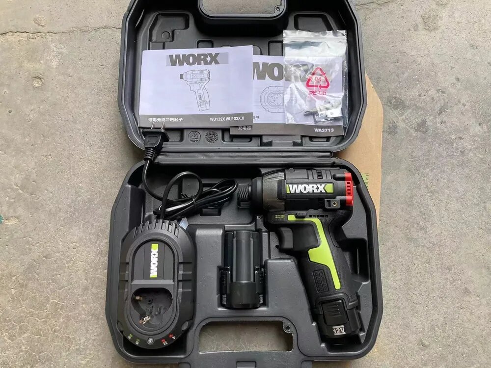 WORX WU132X Безщеточный ударный стартер ударная партия литий - электрический зарядный бур 12v винт