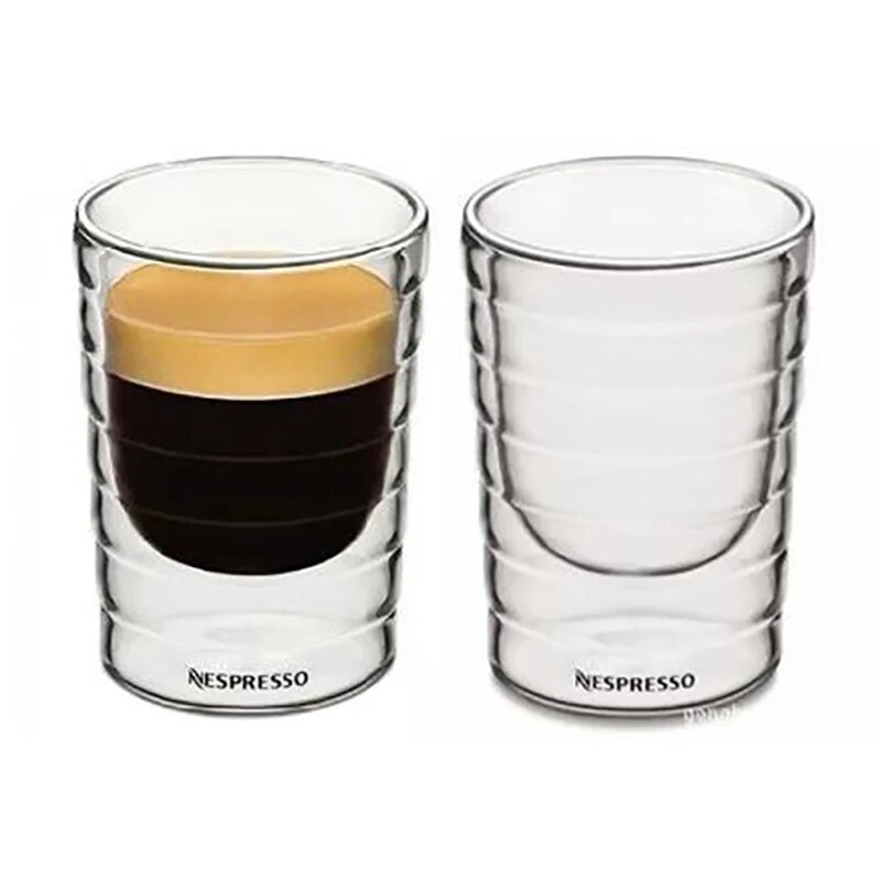 Стеклянная чашка Nespresso, 350мл, двойные стенки, 2шт