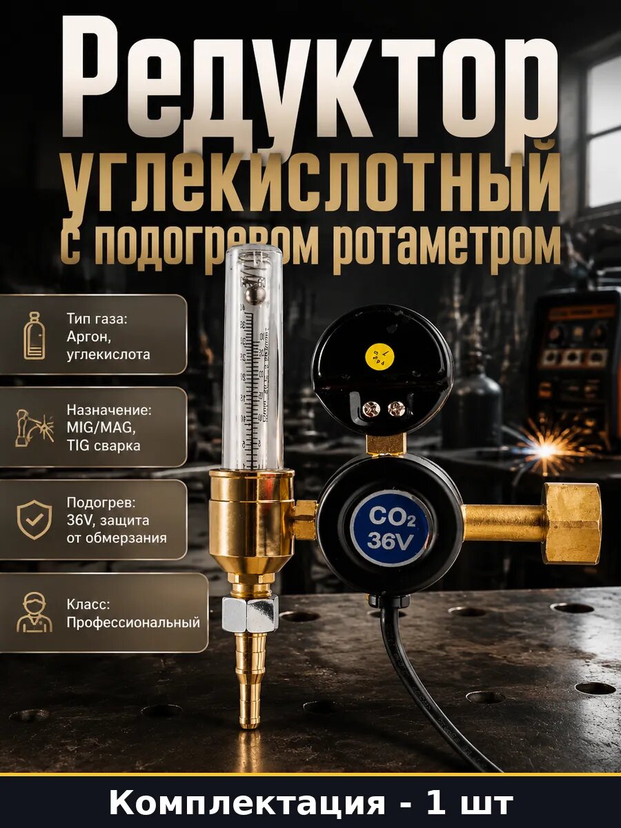 Газовый редуктор для полуавтоматической сварки с подогревом