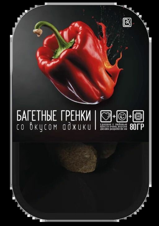 Багетные гренки Аджика 80 гр 6 шт.