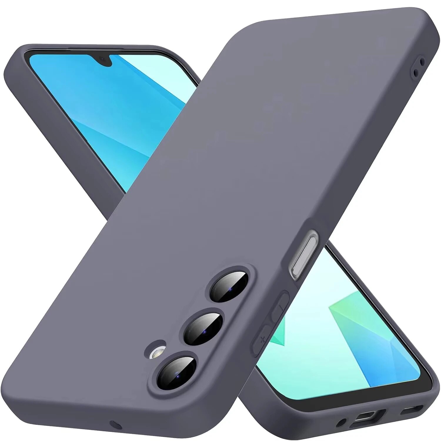 Мягкие чехлы из жидкого силикона для Samsung Galaxy A57 A37 A17 A16 A15 Галактика А56, Серый, серый