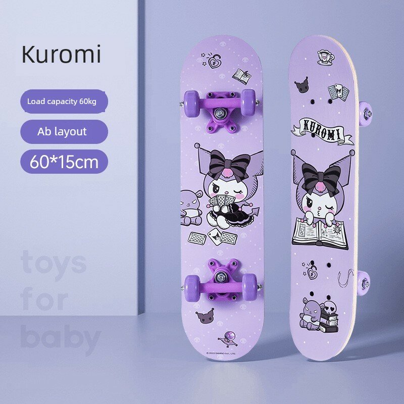 Kurolo 24-дюймовый 4-колесный детский скейтборд с ПУ-светящимися колесами, прочный для детей 6-12 лет