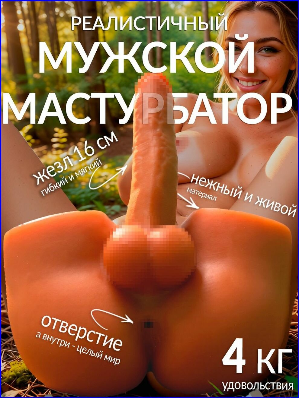 Эксклюзивный реалистичный стимулятор для мужчин, интимная игрушка с анатомичным членом, применяемый для яркого расслабления и усиленных ощущений