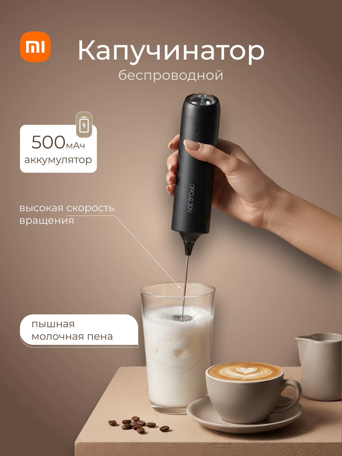 Аккумуляторный вспениватель молока Circle Joy Star Moon Electric Milk Frother (CJ-EMF07D)
