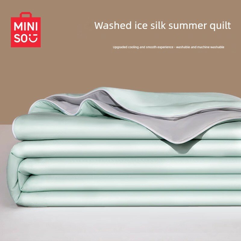 Летнее одеяло Miniso Cooling Summer Quilt из ледяного шелка, охлаждающее, для односпальных и двуспальных кроватей,