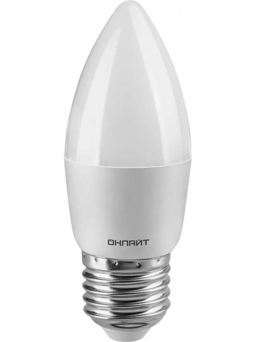 Лампочка свеча E27 8Вт теплый белый свет светодиодная LED
