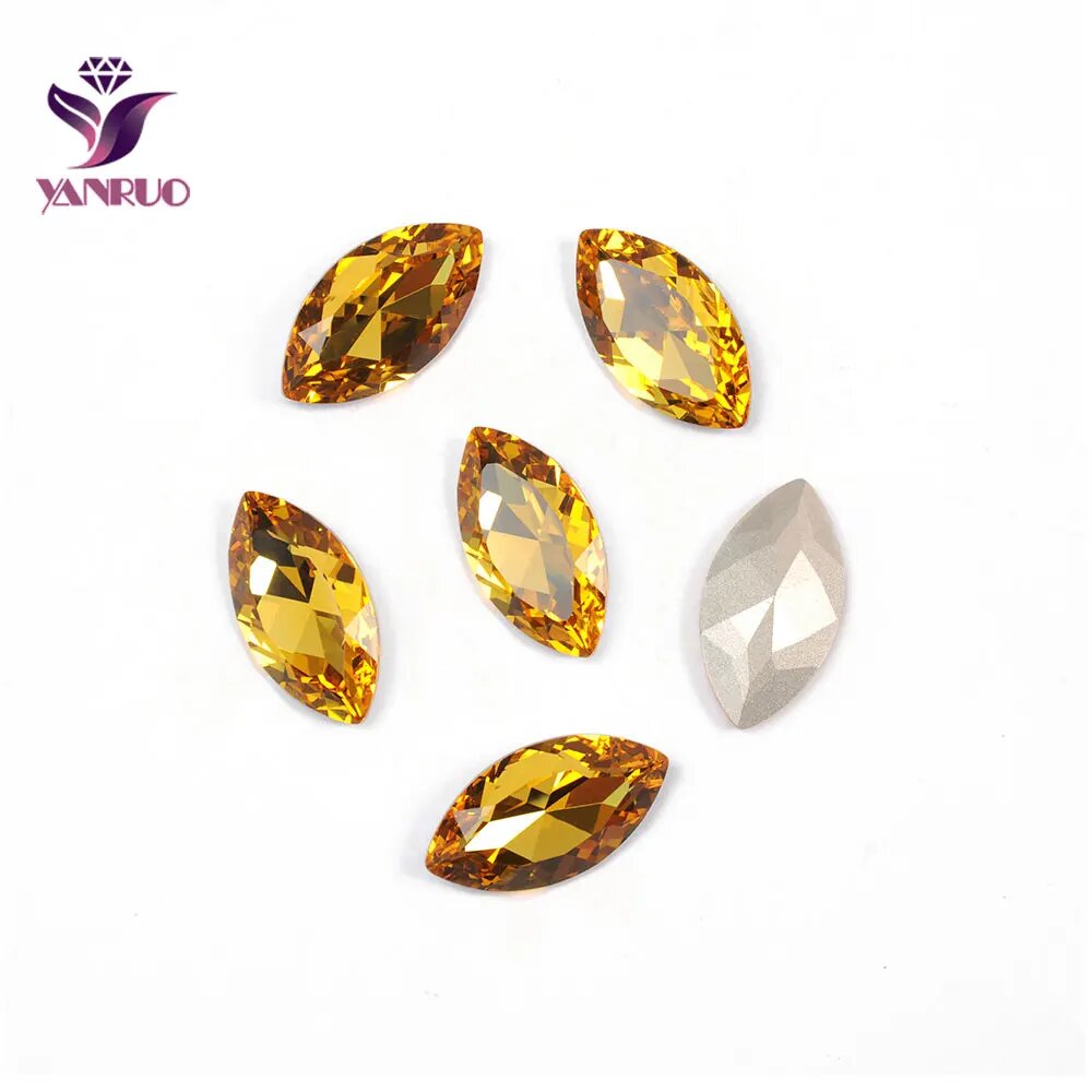 Большие стеклянные стразы YANRUO 4227 Желтый, Light Topaz