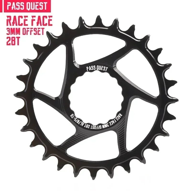 Raceface PASS QUEST 3 мм звездочка для велосипеда Черный, Black round 28T