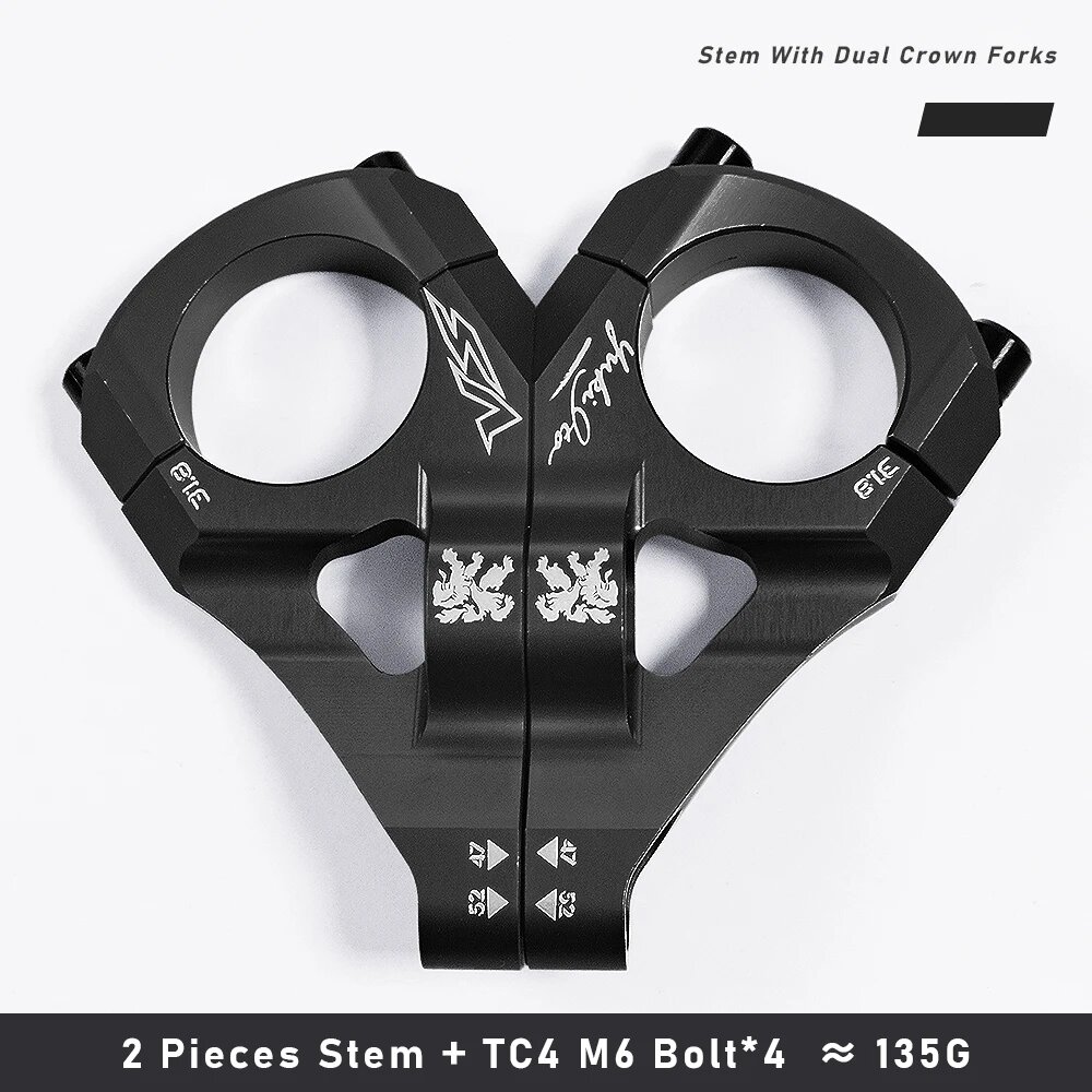 Вынос руля KRSEC Direct Mount TC4 31.8 мм для даунхилла Черный, Black