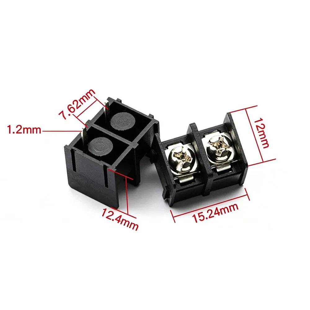 Клеммный разъем 7.62 мм KF7.62 - 2P 3P 4P 300В/20А зеленый/черный 10 шт. 2P Black