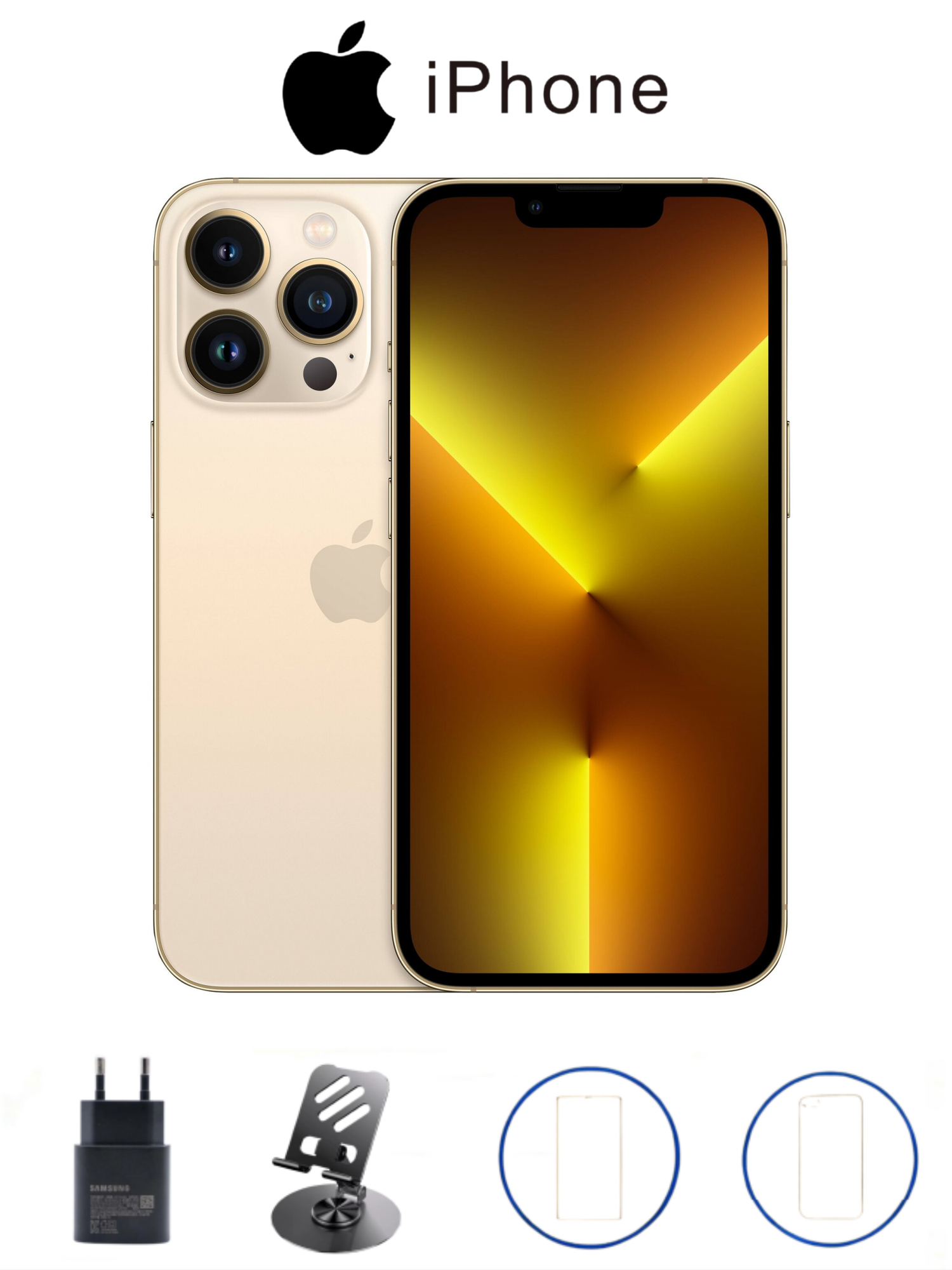 Смартфон Apple iPhone13 Pro, 256 ГБ оперативной памяти, 6,1-дюймовый OLED-дисплей, поддержка двух SIM-карт nano, золотой