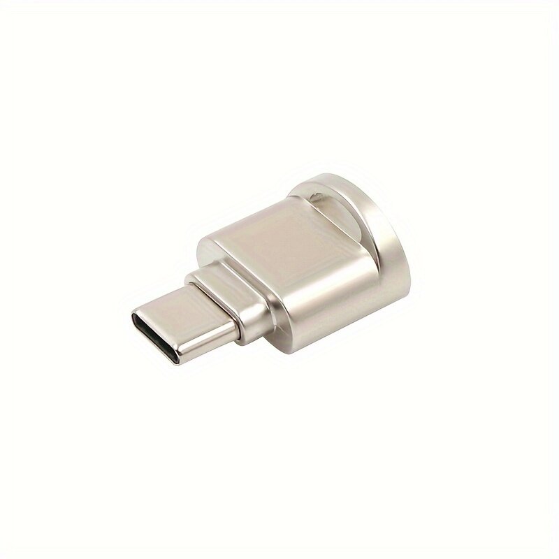 USB C Micro SD кард-ридер, адаптер Type C для Micro SD, внешний портативный из цинкового сплава, совместим с TF/Micro SDHC/SDXC, Samsung/Mac/iPad Pro/iPhone 15, серебристый