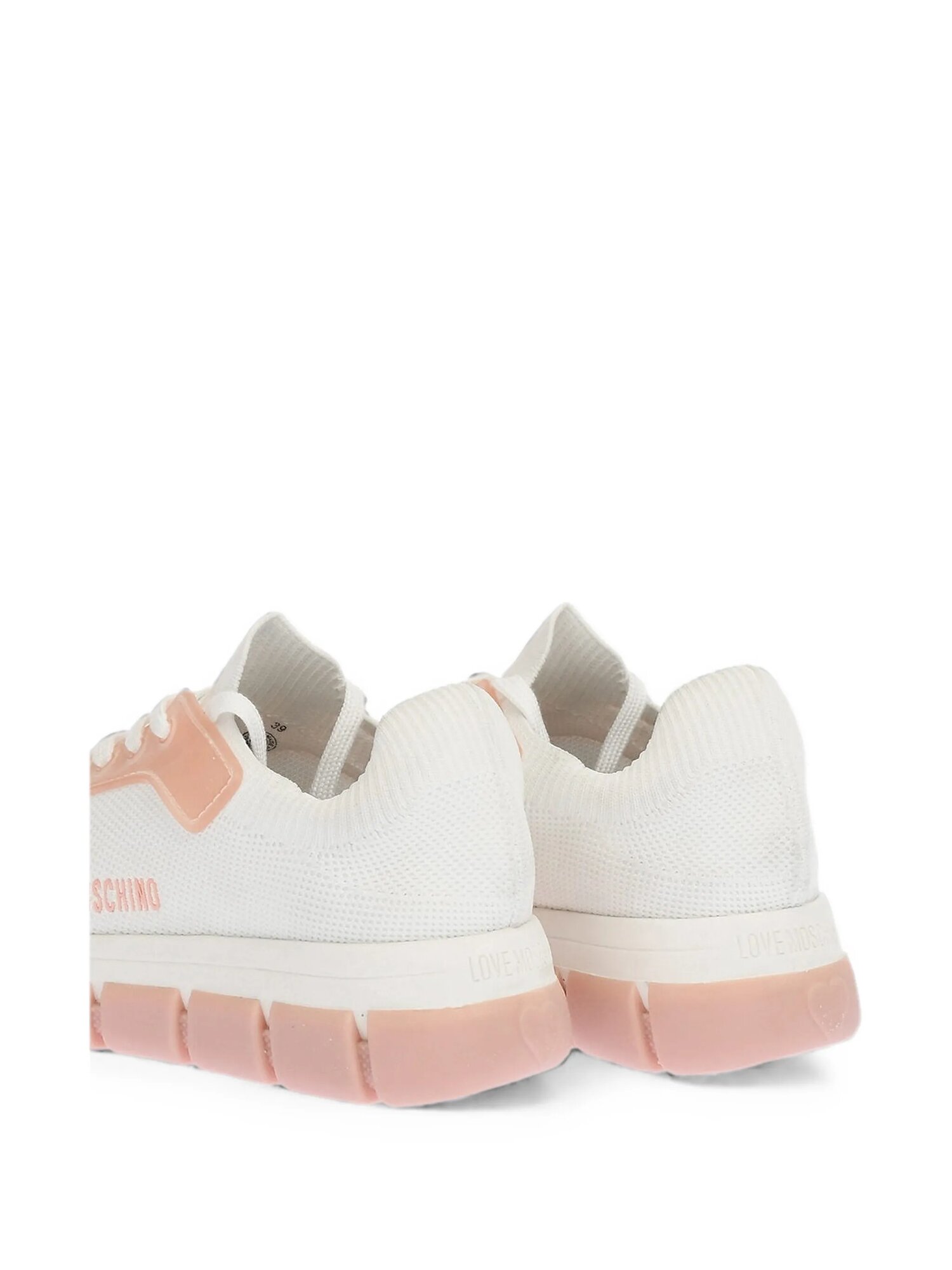 Кроссовки MOSCHINO Perforated panelled sneakers, размер 39, бежевый/белый — фото 1