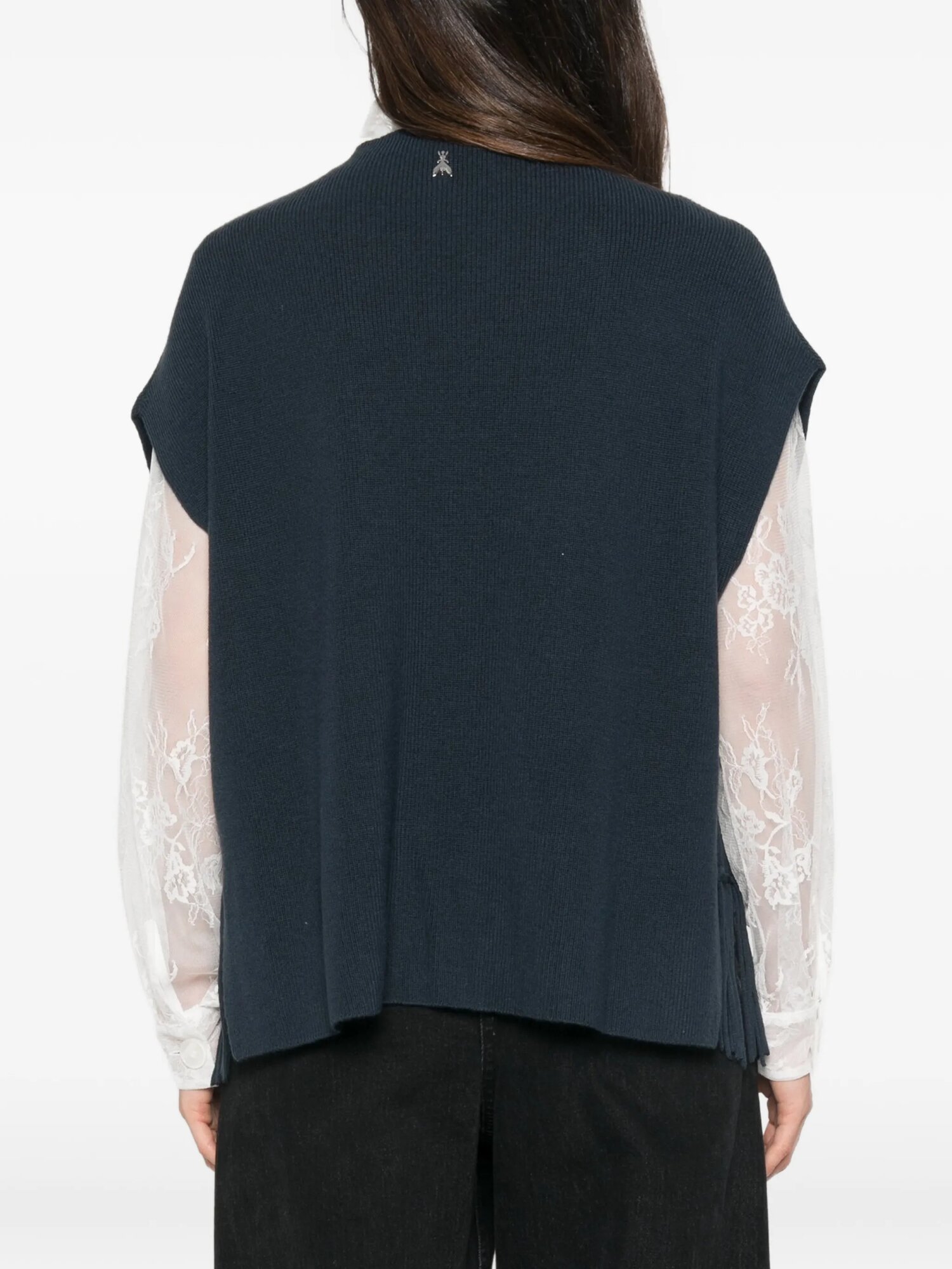 Накидка PATRIZIA PEPE Fringed wool poncho, размер OneSize — фото 1