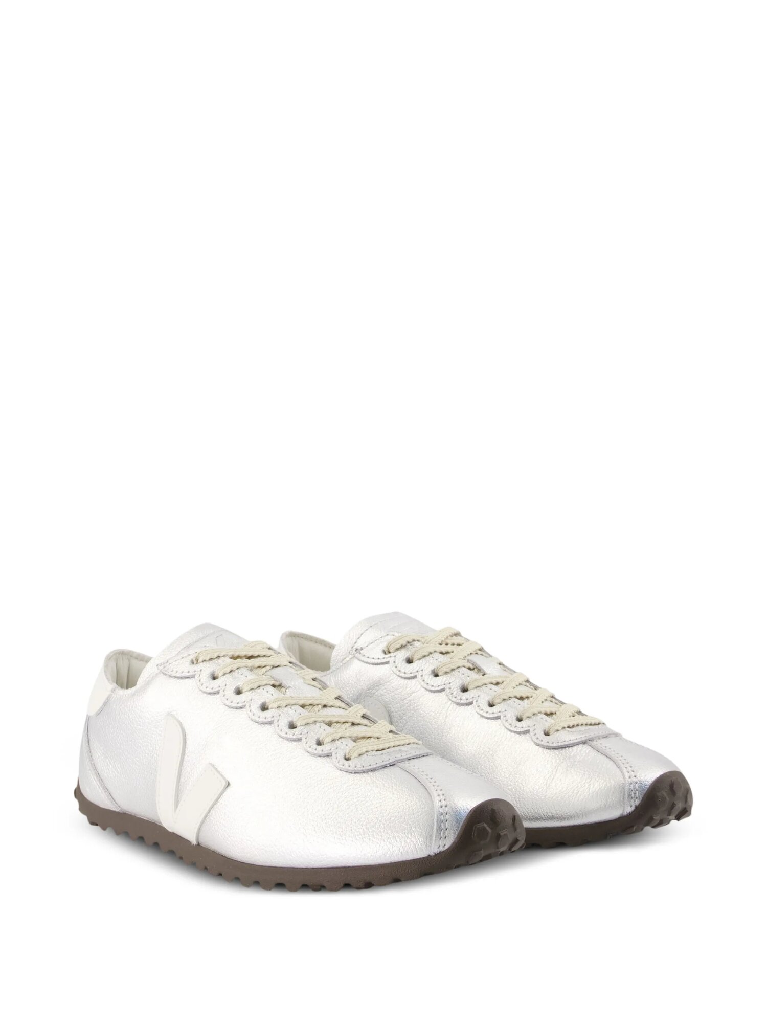 Кроссовки VEJA Cateyes leather sneakers, размер 39, серебристый/красный — фото 1