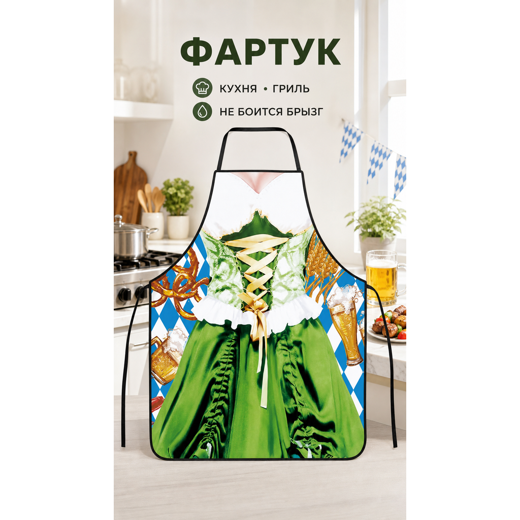Прикольный фартук на пивной фестиваль 80*60 водонепроницаемый