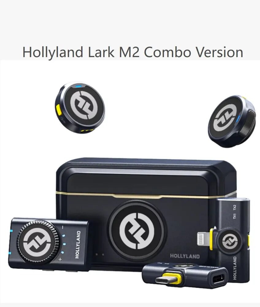 Микрофон для мобильного устройства Hollyland Lark M2 combo для iPhone/Android/камеры, черный