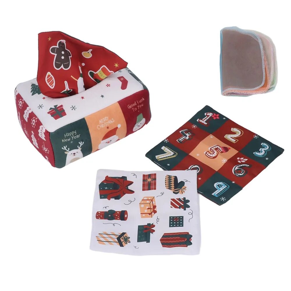 Игрушка в коробке для детских салфеток, 8 салфеток из крепа + 3 шт. цветная бумага, 6 см