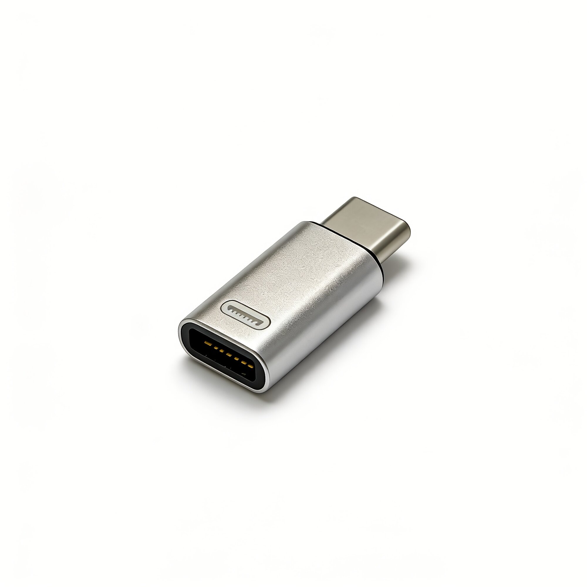 Переходник Lightning на Type-C, серебристый