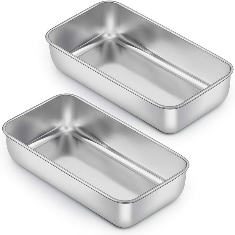 Форма для выпечки хлеба из нержавеющей стали, 2 шт, 8.7×5.5×2.6 дюйма