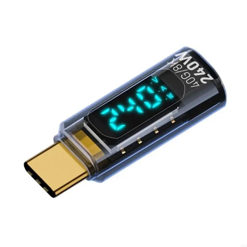 USB C адаптер 240W с дисплеем Голубой, light blue