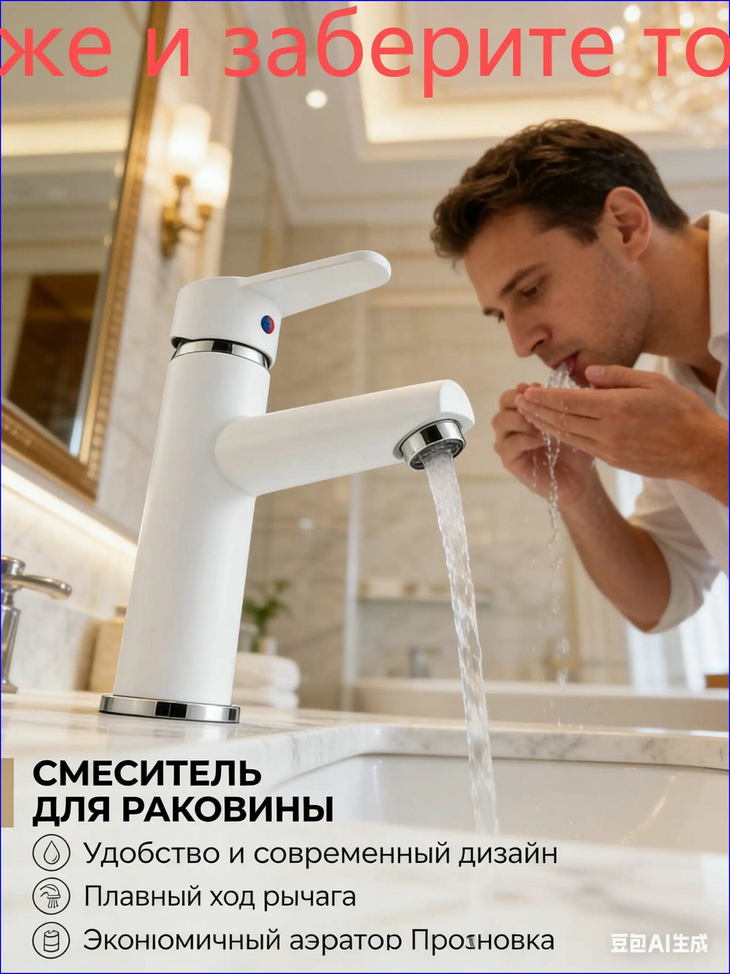 Смеситель для раковины, кран в ванную для раковины, ABS-пластик, белый