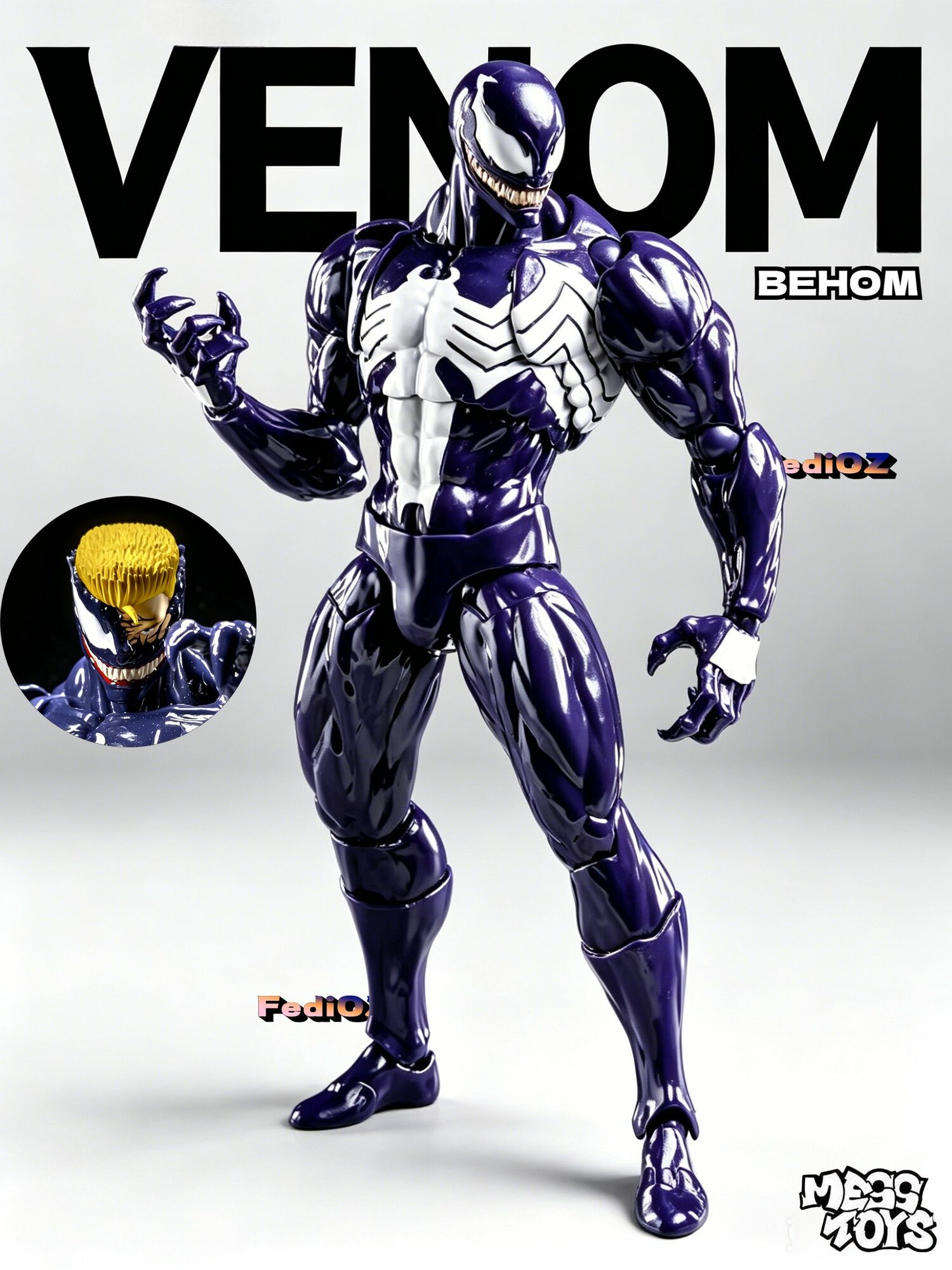 Фигурка Веном Mess Toys / Venom Marvel (19 см), детализированная покраска, подарок для фанатов комиксов