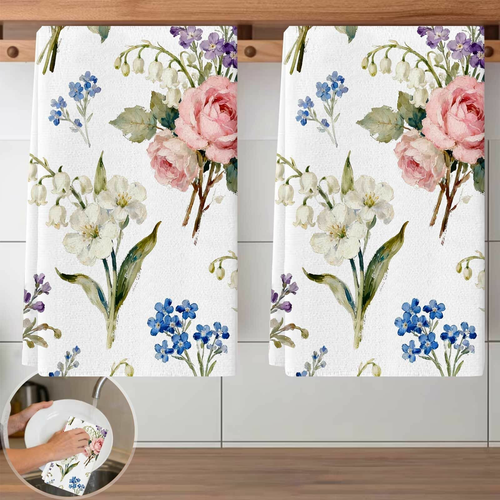 Полотенце кухонное 40x60 2 шт велюровая фактура софт белый