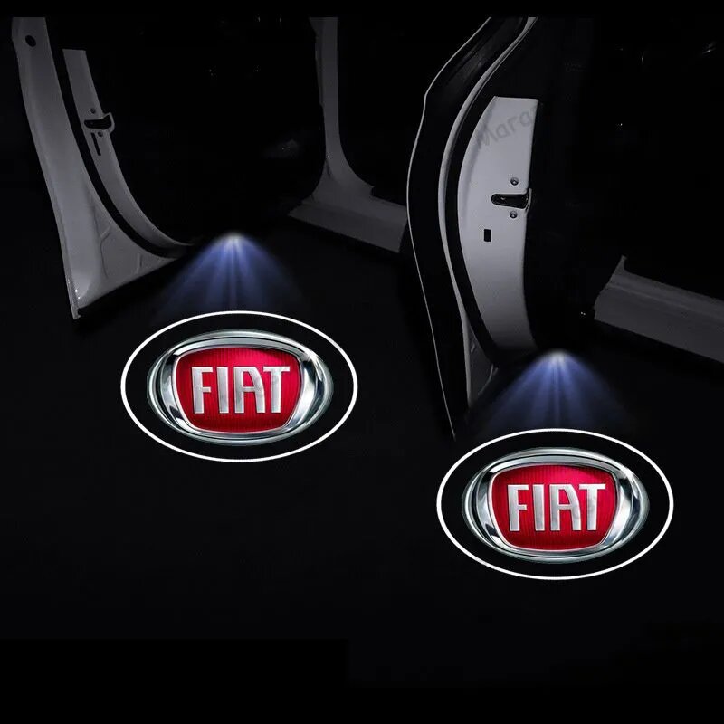 2 шт Fiat Светодиодные приветственные огни для автомобиля, Декоративные двериные фары автомобиля. Проекция логотипа