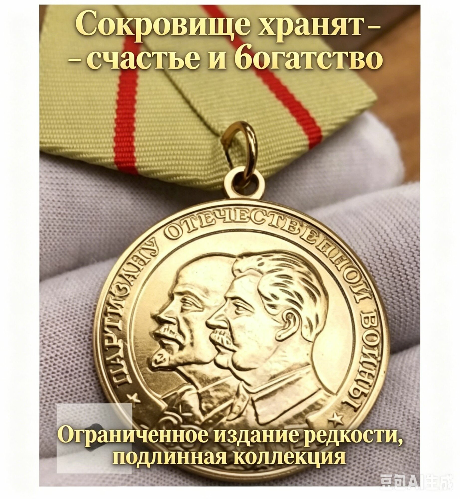 Партизану Отечественной войны" (высококачественная реплика, чистая медь) медаль копия знак награда