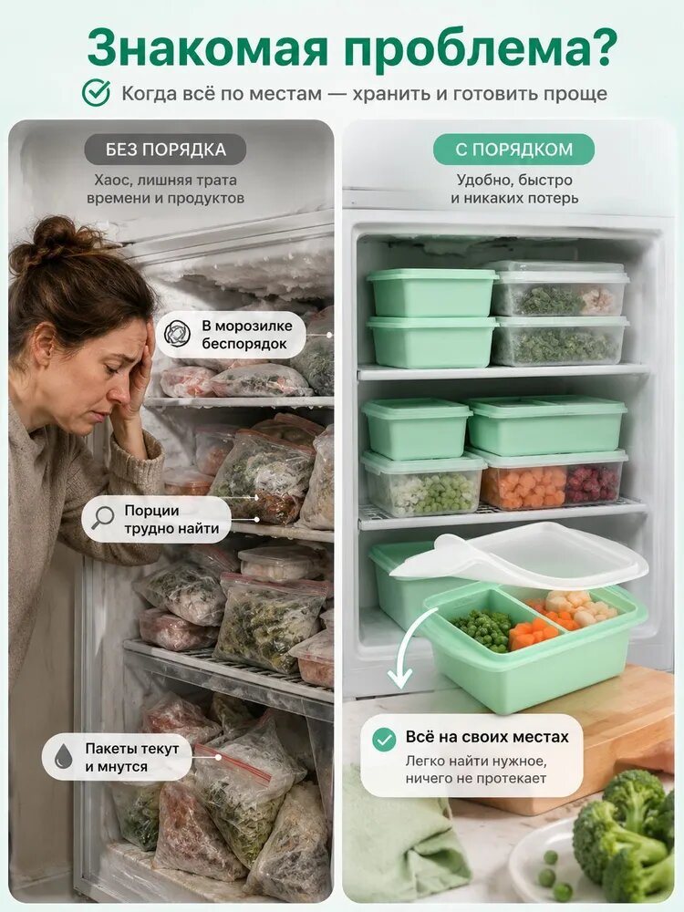 Форма для льда, 2 штуки, светло-зеленая, для заморозки и подачи льда — фото 1