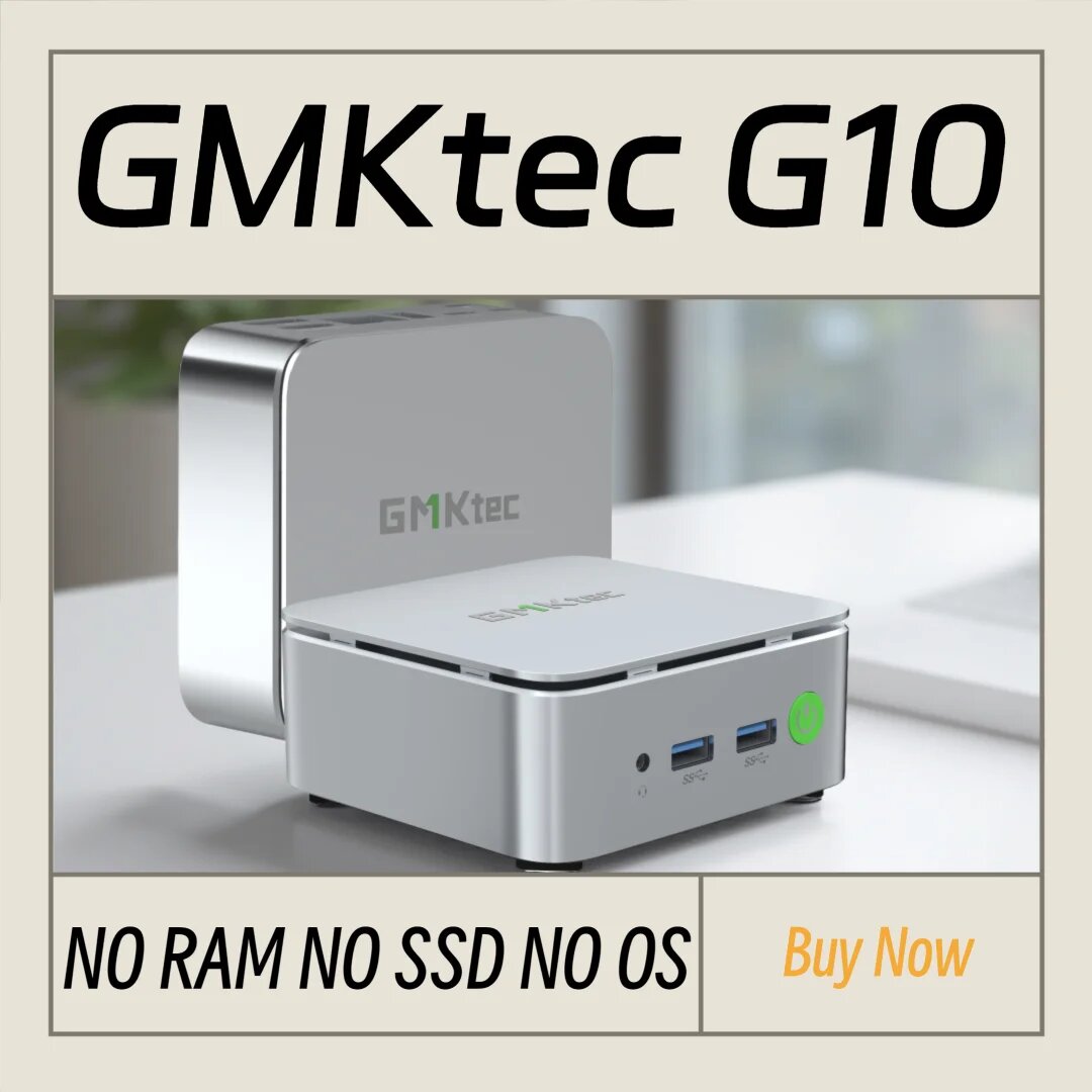 Мини-ПК GMKtec G10 Ryzen5 3500U с Windows 11 NO RAM NO SSD NO OS, EU
