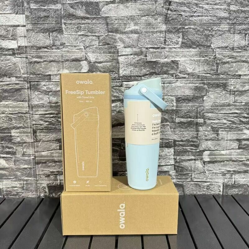 Термокружка Owala FreeSip 30oz изолированная бутылка для воды светло-голубая