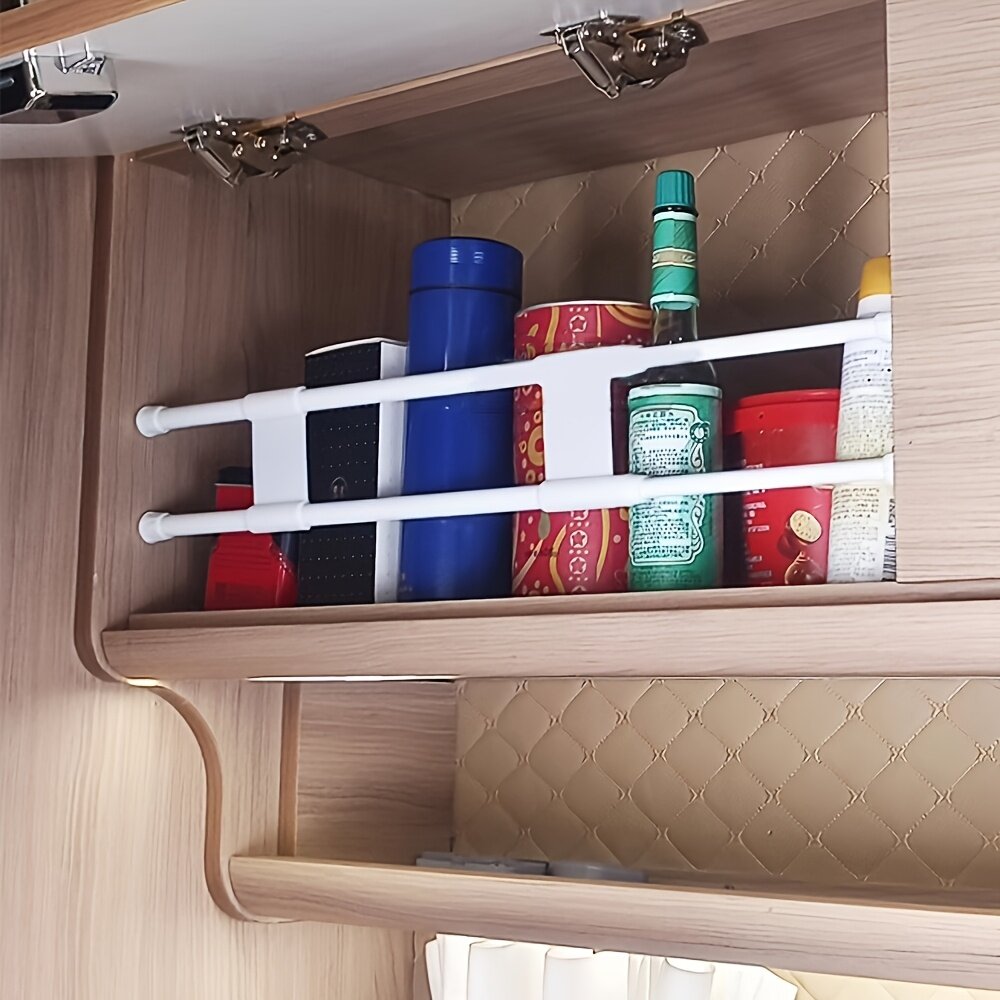 Полки для шкафов, штанги для одежды и регулируемые панели для холодильника — съемные аксессуары для модификации дома на колесах, белые, без аккумулятора