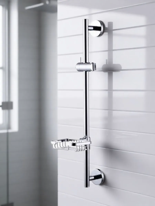 Стойка для душа с мыльницей металлическая LANDBERG LB-8800-60см chrome