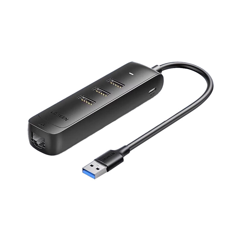 Сетевые карты UGREEN USB to Gigabit, черные, плетеный кабель