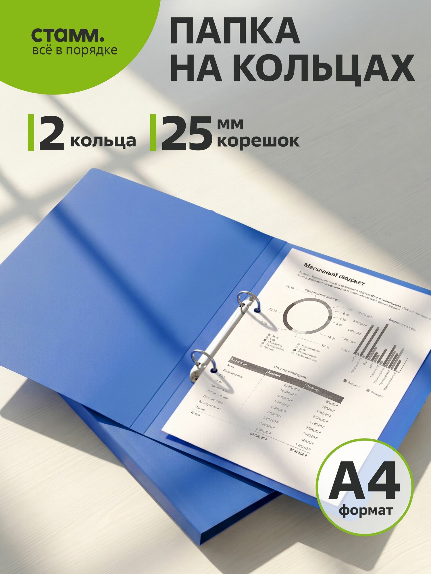 Папка на 2 кольцах А4