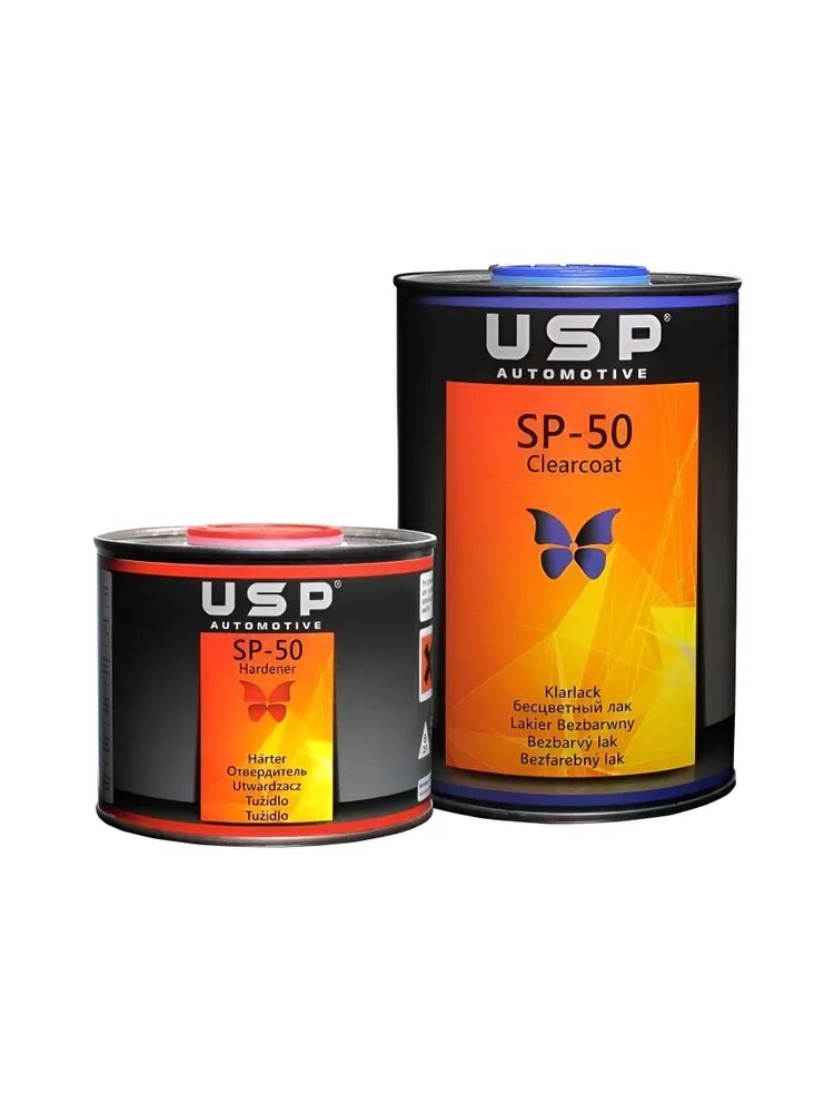 Прозрачный акриловый лак USP SP-50 HS 2:1 Clearcoat 1 л. + Отвердитель 0.5л.