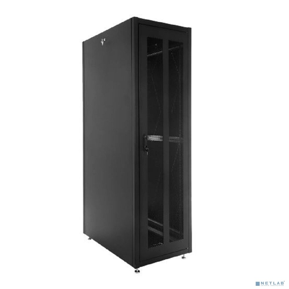 ЦМО Шкаф телекоммуникационный напольный эконом 42U (600 x 800) дверь перфорированная 2 шт, цвет черный [ШТК-Э-42.6.8-44АА-9005]