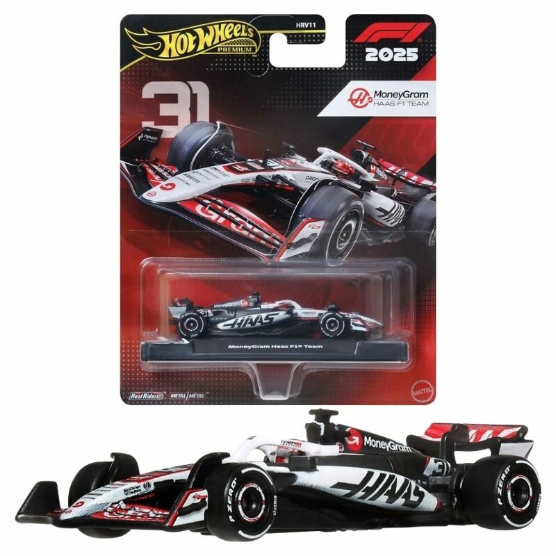 Игрушечный транспорт Hot Wheels PREMIUM - Formula1 2025 MoneyGram Команда Haas #87 Оливер Берман, 1:64 - JKD90