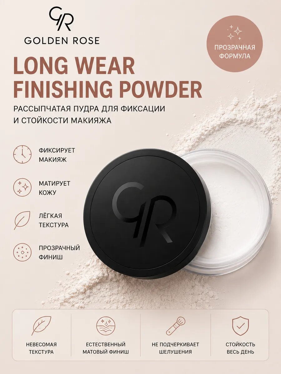 Пудра рассыпчатая для лица матирующая фиксатор макияжа стойкая LONG WEAR Finishing Powder