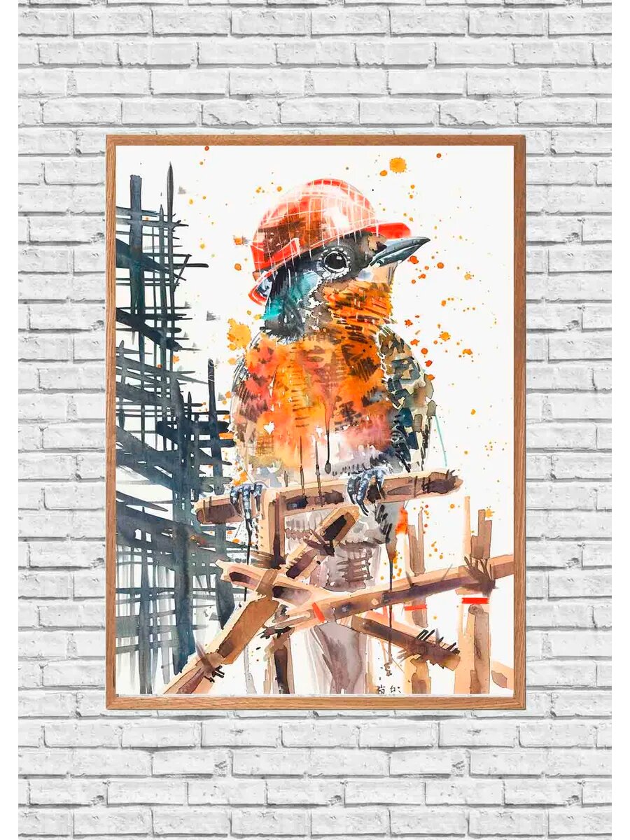 Куропатка-птица-строитель 1, Плакат 30x42см