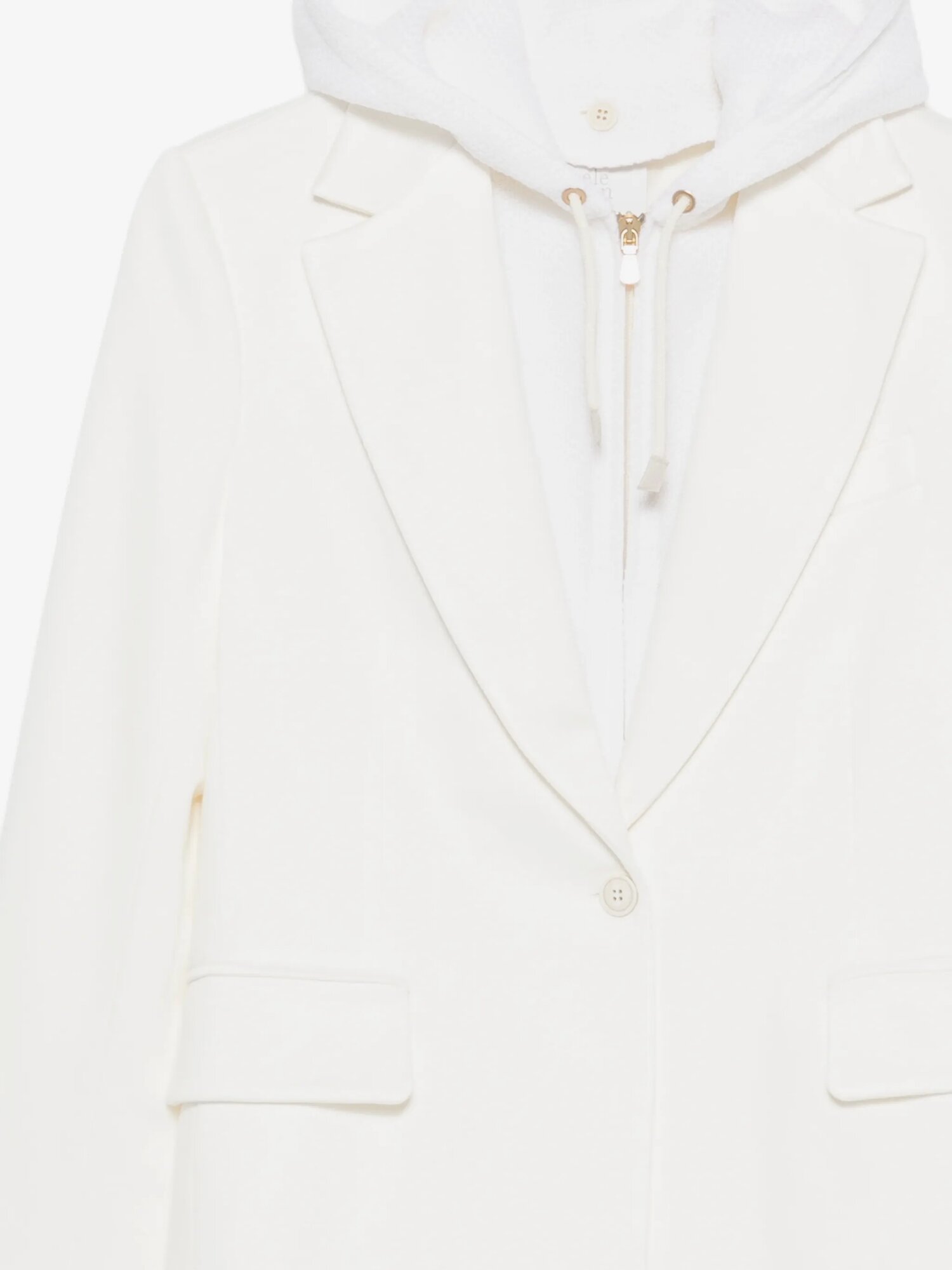 Пиджак Eleventy Hooded single-breasted blazer, размер 42, бежевый/белый — фото 1