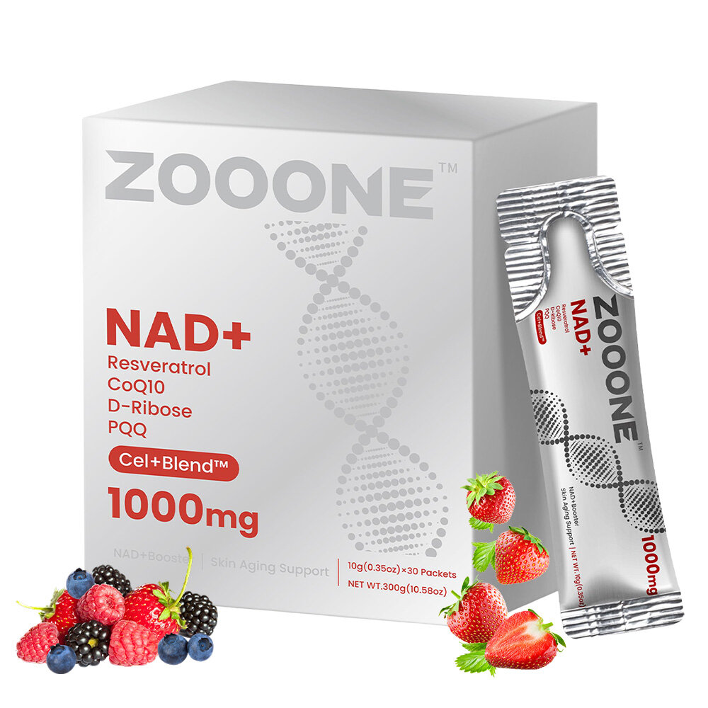 ZOOONE NR1000 NAD+ Напиток со вкусом ягод, поддерживающий клеточную энергию, антиоксидант, упаковка из 30 штук.