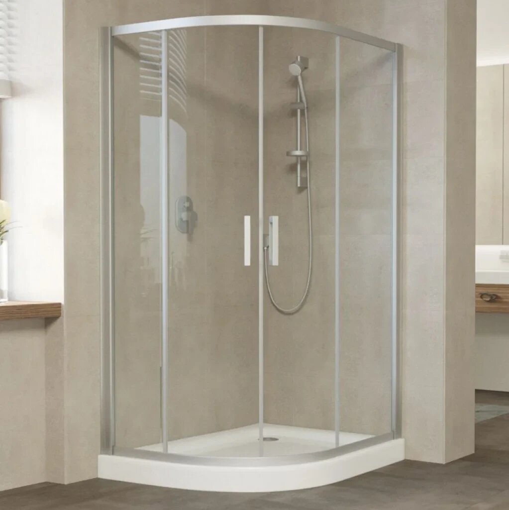 Душевой уголок Vegas Glass ZS-F 120*80 07 01 профиль матовый хром, стекло прозрачное