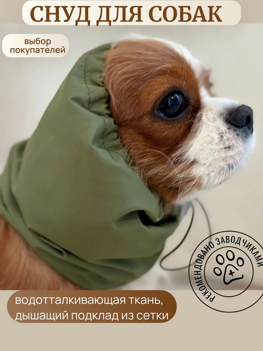 Снуд для собак шапочка спаниеля (плащевка подклад сетка)